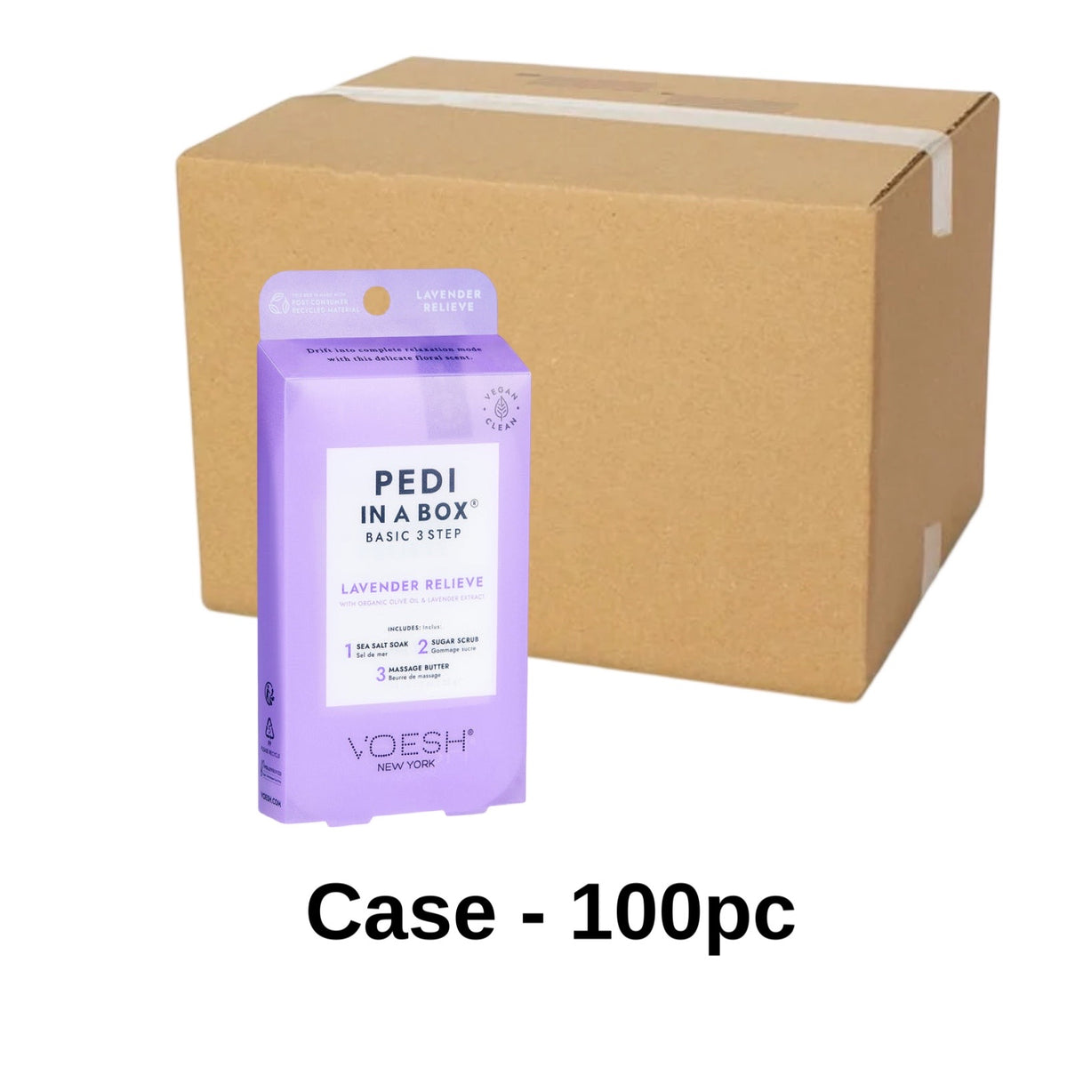 *(Case 100pc) Pedi in a Box Basic 3 Step Lavender Relieve – Lunali Nail ...